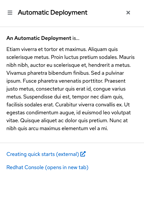 PatternFly 4 • Quick starts